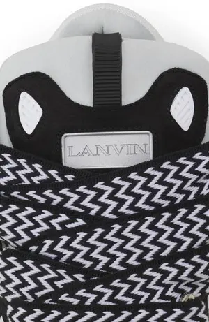 LANVIN Curb Leather Sneakers - Black/white