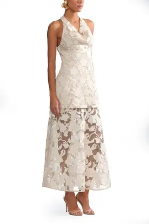 AMUR Calypso Cowl Neck Maxi Dress