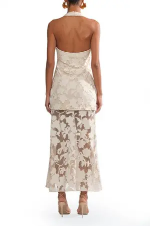 AMUR Calypso Cowl Neck Maxi Dress