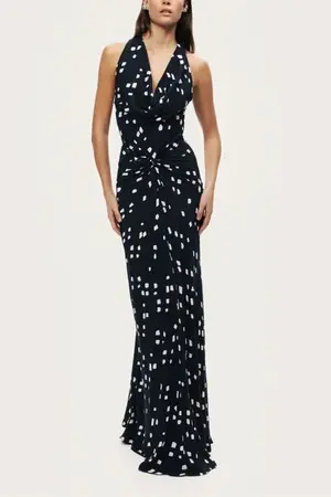 NOCTURNE Halter Neck Printed Maxi Dress