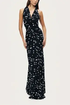 NOCTURNE Halter Neck Printed Maxi Dress