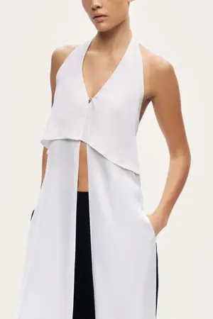 NOCTURNE Layered Halter Blouse