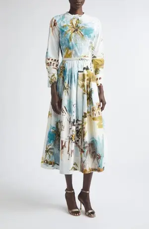 Oscar De La Renta Button Detailed Dresses