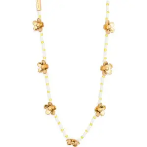 Marc Jacobs Daisy Beaded Station Necklace - Gold/yellow
