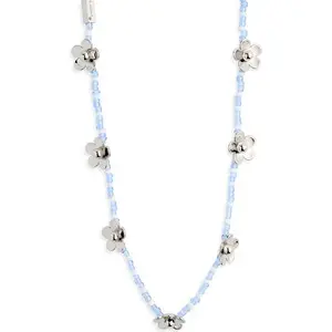 Marc Jacobs Daisy Beaded Station Necklace - Silver/blue