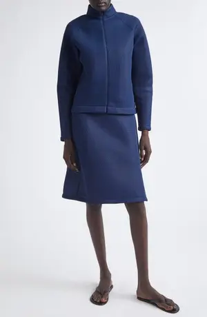 COMING OF AGE Mesh Spacer Knit Wrap Skirt