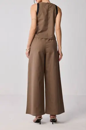 REISTOR Cotton Colorblock Wide-leg Set