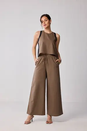REISTOR Cotton Colorblock Wide-leg Set