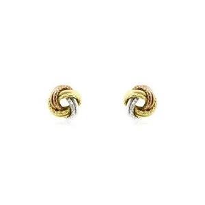 THE LOVERY FINE JEWELRY Tricolor Knot Stud Earrings