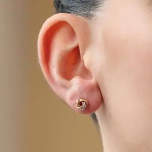 THE LOVERY FINE JEWELRY Tricolor Knot Stud Earrings