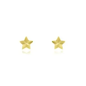 THE LOVERY FINE JEWELRY 14k Yellow Fluted Puffy Star Stud Earrings