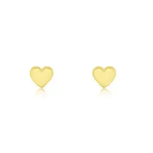 THE LOVERY FINE JEWELRY Mini Puffy Heart Screw Back Stud Earrings In 14k Yellow