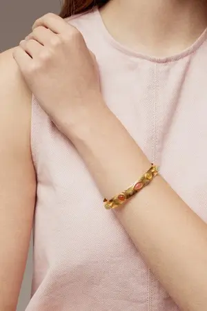 Sylvia Toledano Sultane" Gold Plated Brass Cuff Bracelet - Multi