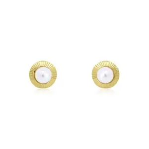 THE LOVERY FINE JEWELRY 14k Yellow Pearl Stud Earrings