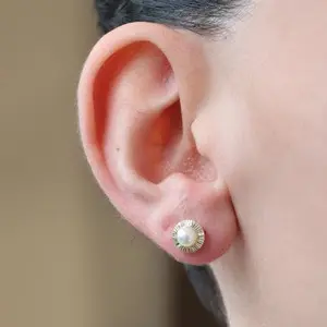 THE LOVERY FINE JEWELRY 14k Yellow Pearl Stud Earrings