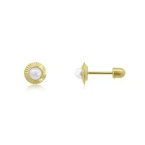 THE LOVERY FINE JEWELRY 14k Yellow Pearl Stud Earrings