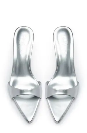 Femme La Marseille Pointed Toe Slide Sandal - Silver