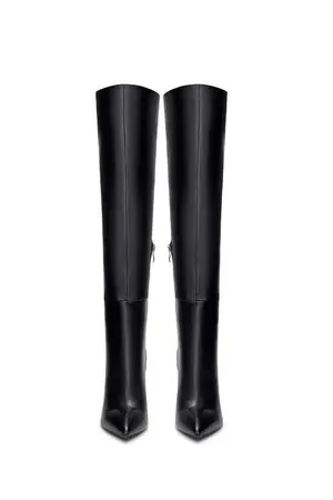 FEMME Paris Knee-high Zip Up Pointed Toe High Heel Boots