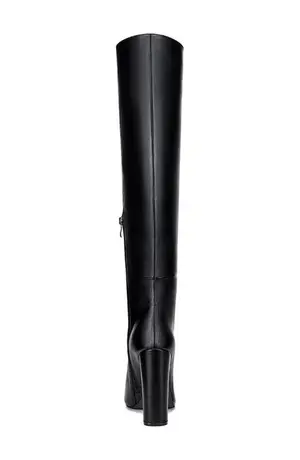 Femme La Paris Pointed Toe Knee High Block Heel Boots