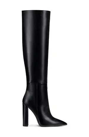 Femme La Paris Pointed Toe Knee High Block Heel Boots