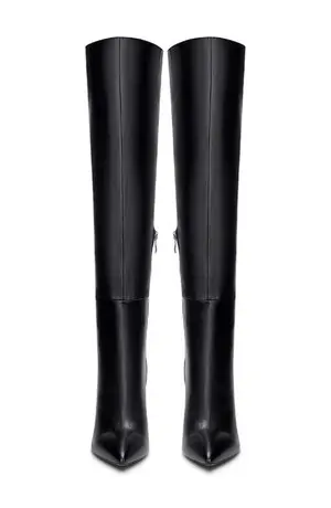 Femme La Paris Pointed Toe Knee High Block Heel Boots