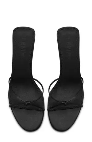Femme La Maeve Slide Sandal With Knot Detailing - Black