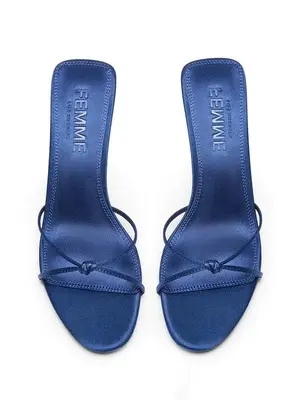 FEMME Maeve Satin Mule - Midnight Blue