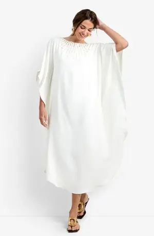 Trina Turk Neena Embellished Caftan Dress - Whitewash