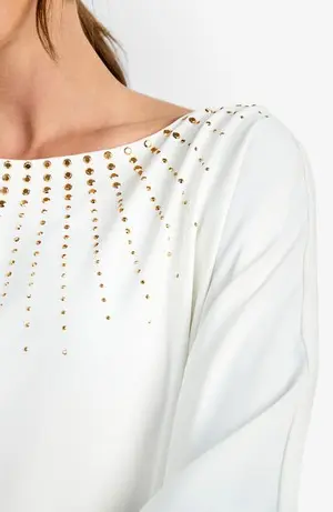 Trina Turk Neena Embellished Caftan Dress - Whitewash