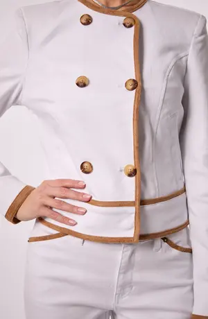 BLUE REVIVAL Sadie Cropped Jacket With Suede Detailing