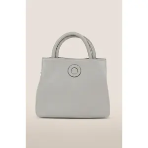 MODENAIRE Structured Circular Detail Top Handle Bag