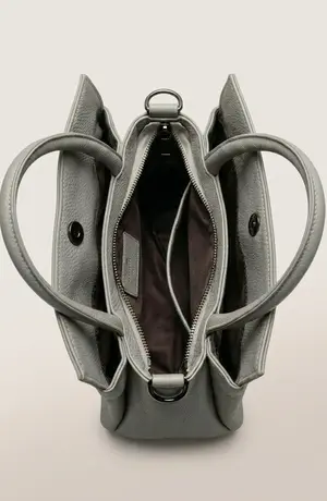 MODENAIRE Structured Circular Detail Top Handle Bag