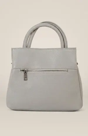 MODENAIRE Structured Circular Detail Top Handle Bag