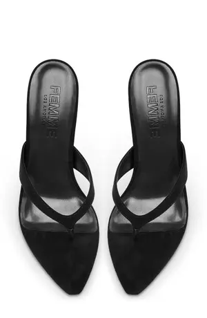 Femme La Tokyo Pointed Toe Stiletto Sandal - Black