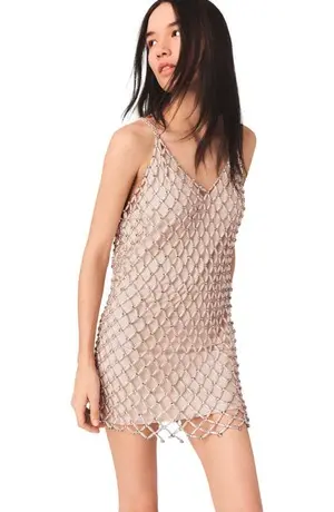 Maje Beaded Mini Dress - Ecru