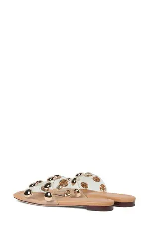 LOEFFLER RANDALL Hayes Studded Slide Sandal - Clear/dune/champagne