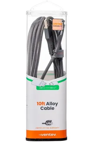 VENTEV Alloy Usb-a To Usb-c High Speed Ultradurable 10 Foot Cable