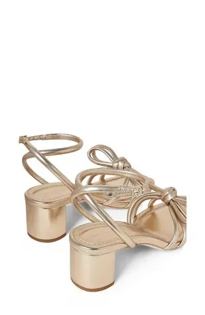 LOEFFLER RANDALL Metallic Ankle Strap Block Heel Sandal
