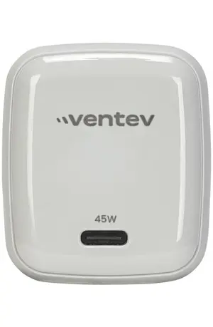 VENTEV 45w Ultrafast Usb-c Universal Gan Mini Wall Charger And 240w Usb-c To Usb-c Cable - White