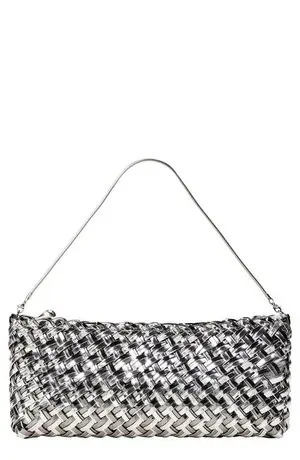 NAGHEDI Gala Metallic Clutch - Pewter
