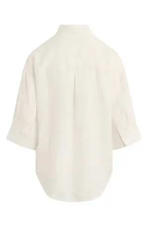 FAVORITE DAUGHTER The Off-duty Stripe Linen Blend Button-up Shirt