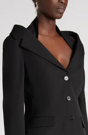 Alexander McQueen Off The Shoulder Wool Grain De Poudre Harness Jacket
