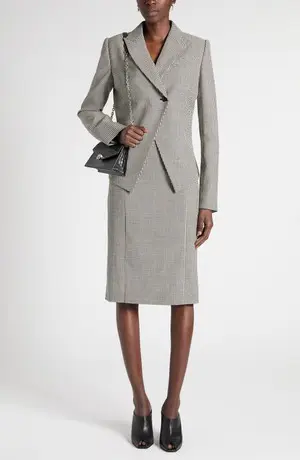 Alexander McQueen Houndstooth Wool Jacket
