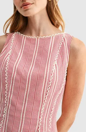 ALL IN FAVOR Embroidered Fit & Flare Mini Dress