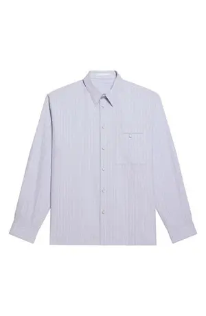 Helmut Lang Relaxed Fit Stripe Button-up Shirt - Light Blue Multi
