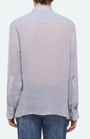 Helmut Lang Relaxed Fit Linen Gauze Button-up Shirt - Pacific
