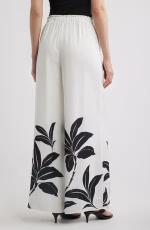 Kobi Halperin Vera Tie Waist Floral Print Wide Leg Pants