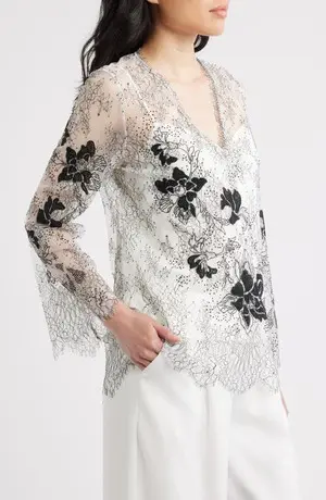 Kobi Halperin Devyn Embroidered Lace Top