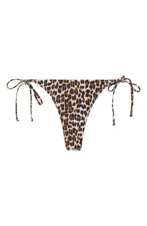 Mango Side Tie Leopard Bikini Bottoms - Brown
