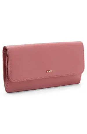 Mango Faux Leather Flap Wallet
